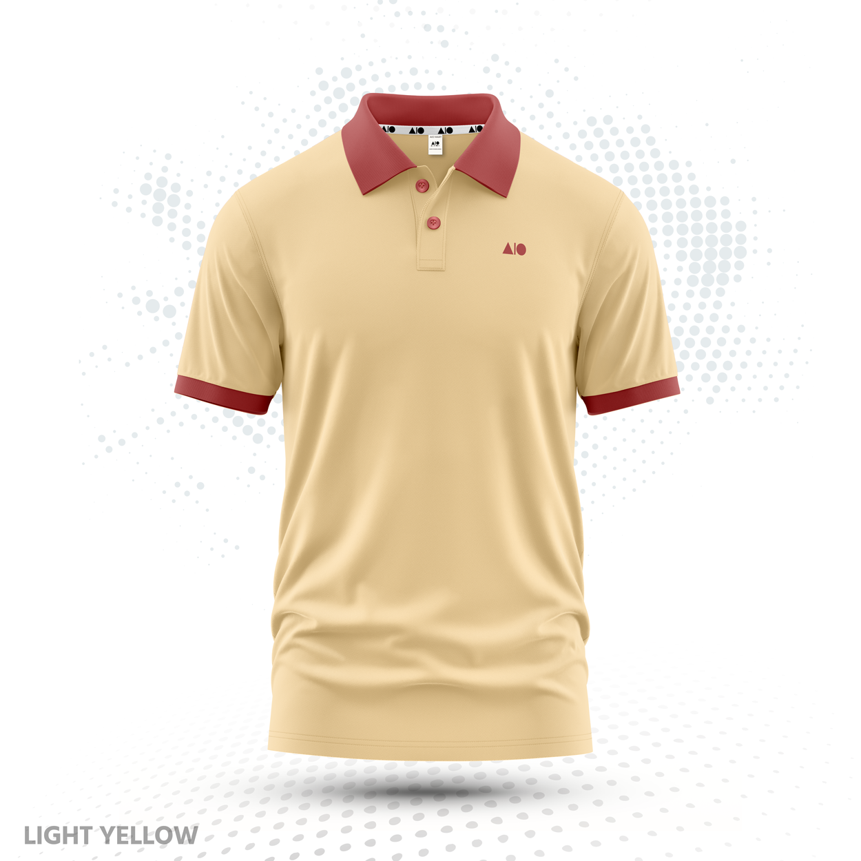 Men's Contrast Polo Shirt (Light Yellow) – AIO Mart
